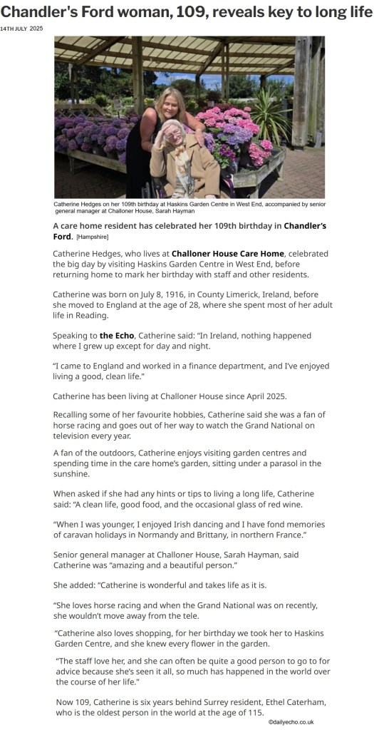 Catherine Hedges – Ireland's Oldest People